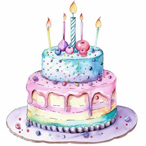 Birthday Cake Clipart Bundle, Party Clipart, Journaling, Commercial Use ...