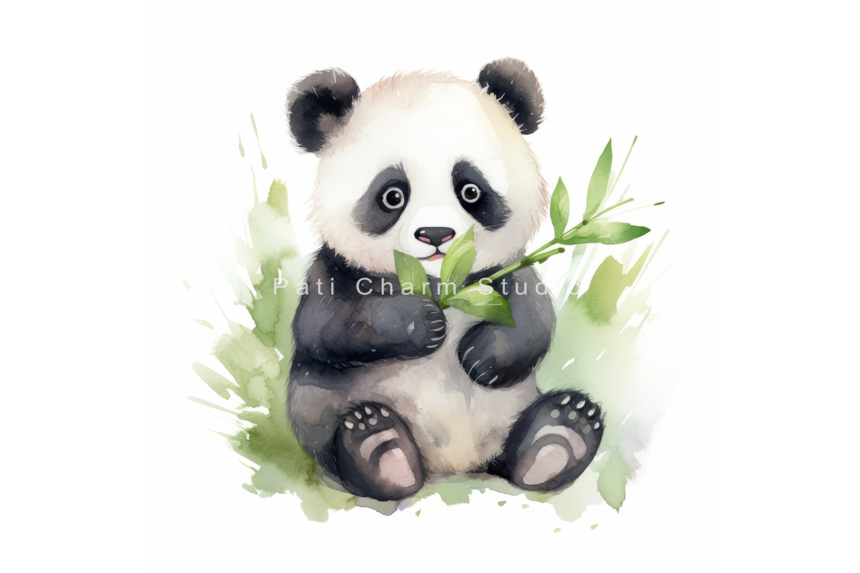 Watercolor Panda Clipart Bundle, Baby Animal Clipart, Baby Shower Decor ...