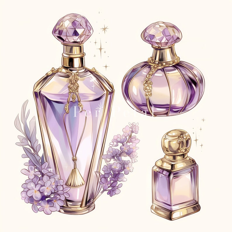 Bottle of Perfumes Clipart Bundle, High Quality Jpgs, Woman Clipart ...