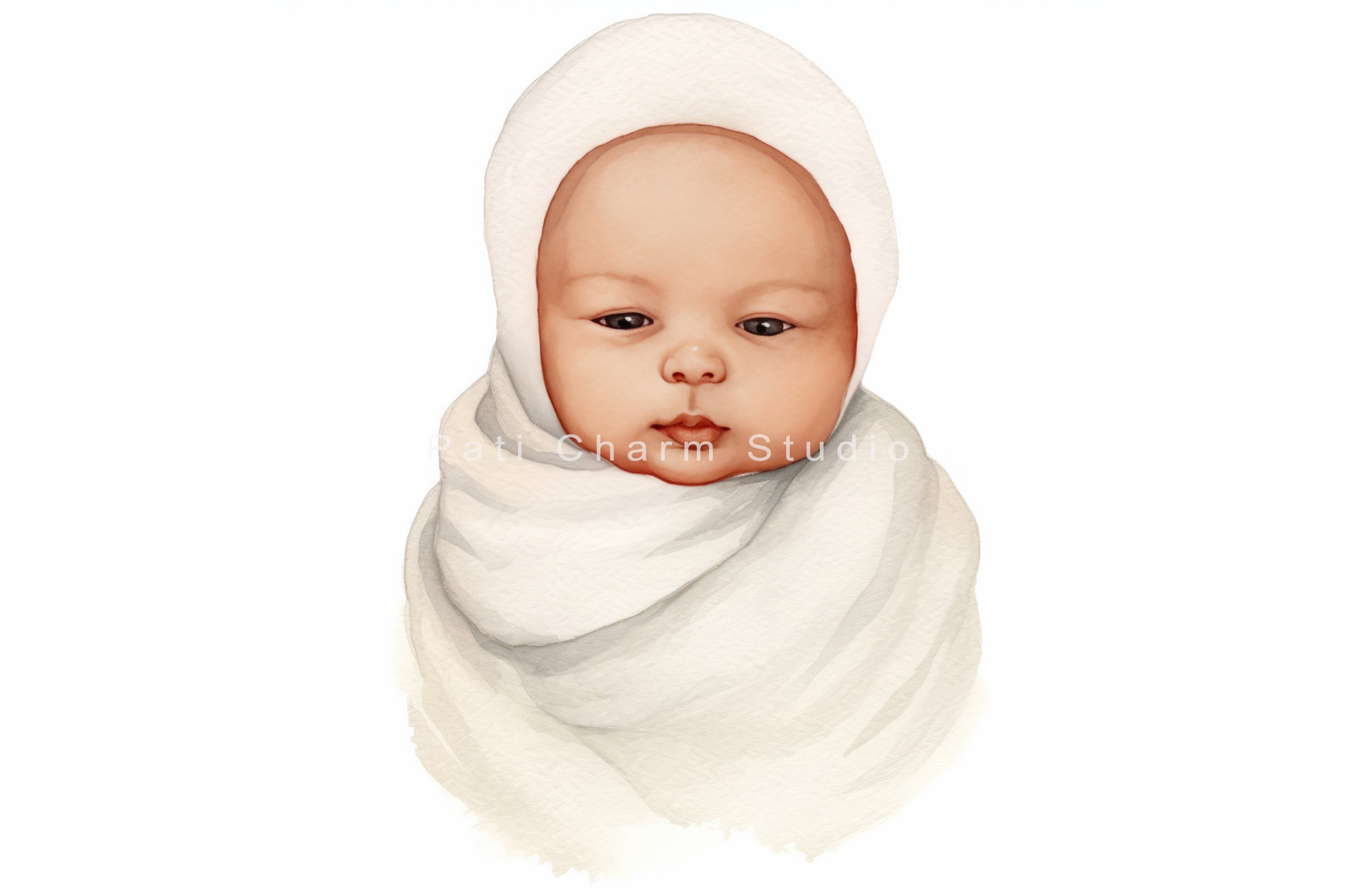 Newborn Baby Clipart Set, Nursery Wall Art, Watercolor Baby Clipart ...