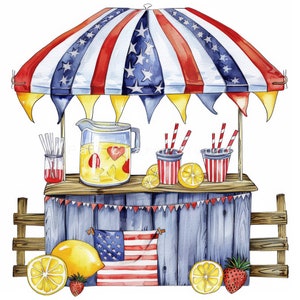 4th of July Clipart Bundle, Watercolor Independence USA Clipart ...