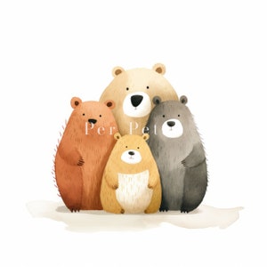 Bear Family Clipart Bundle, Junk Journal, High Quality, Commercial Use ...