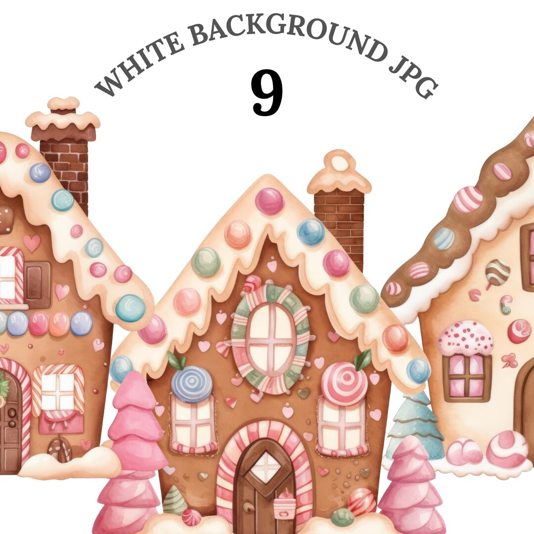Gingerbread House Clipart, High Resolution JPG, Cute Christmas Clipart ...
