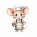 Watercolor Mouse Chef Clipart Bundle JPG, Cute Baking Supplies Clipart ...