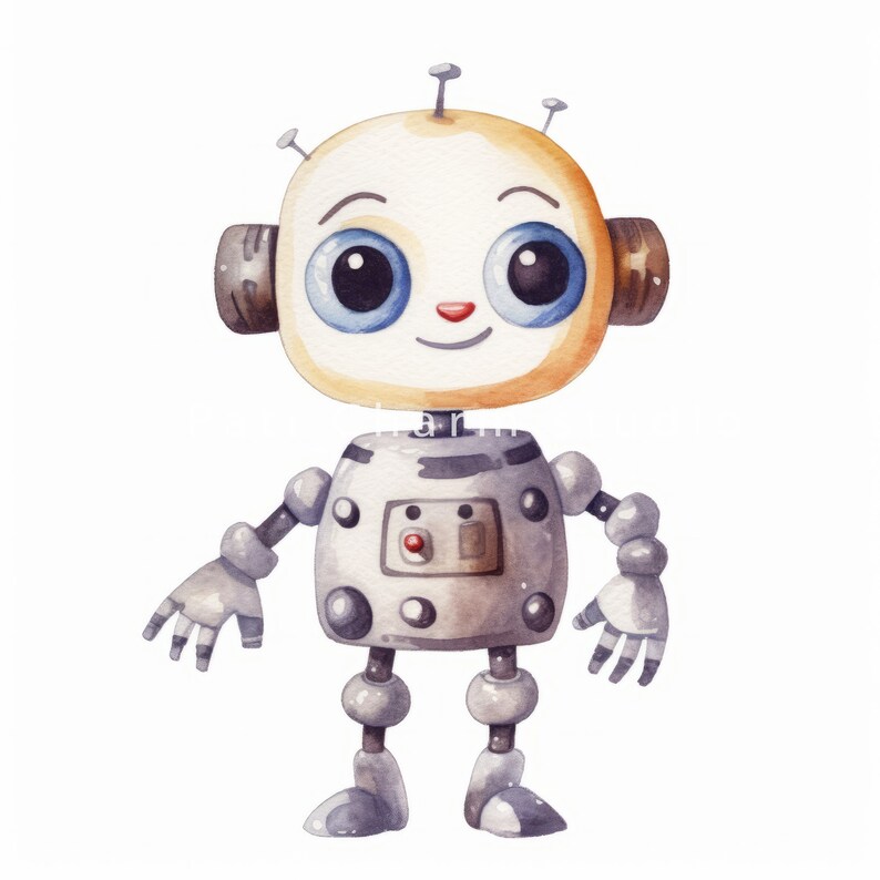 Vintage Robots Clipart Nursery Wall Art High Resolution - Etsy