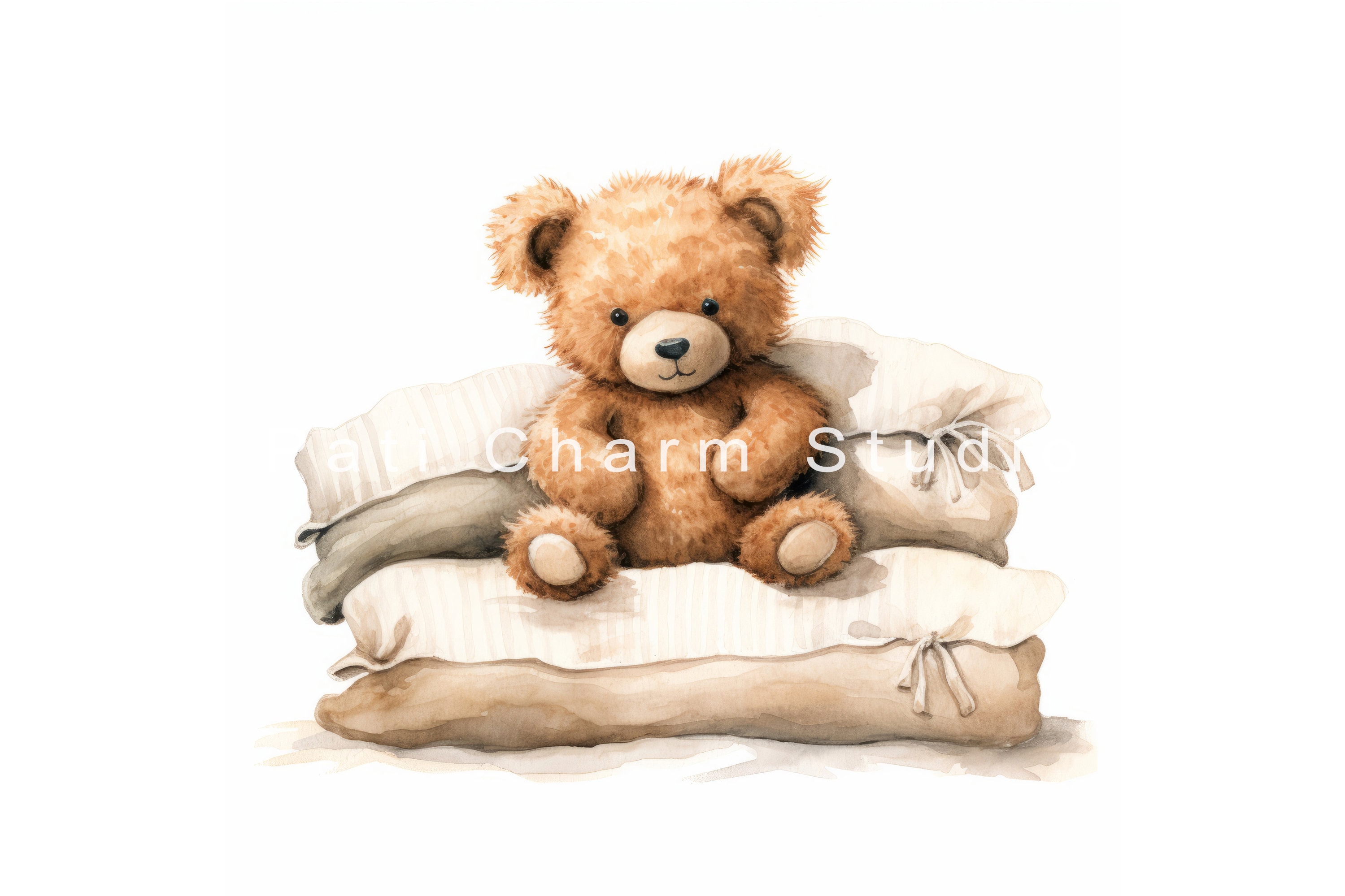 Cozy Teddy Bear Clipart PNG, High Resolution, Nursery Clipart Bundle ...