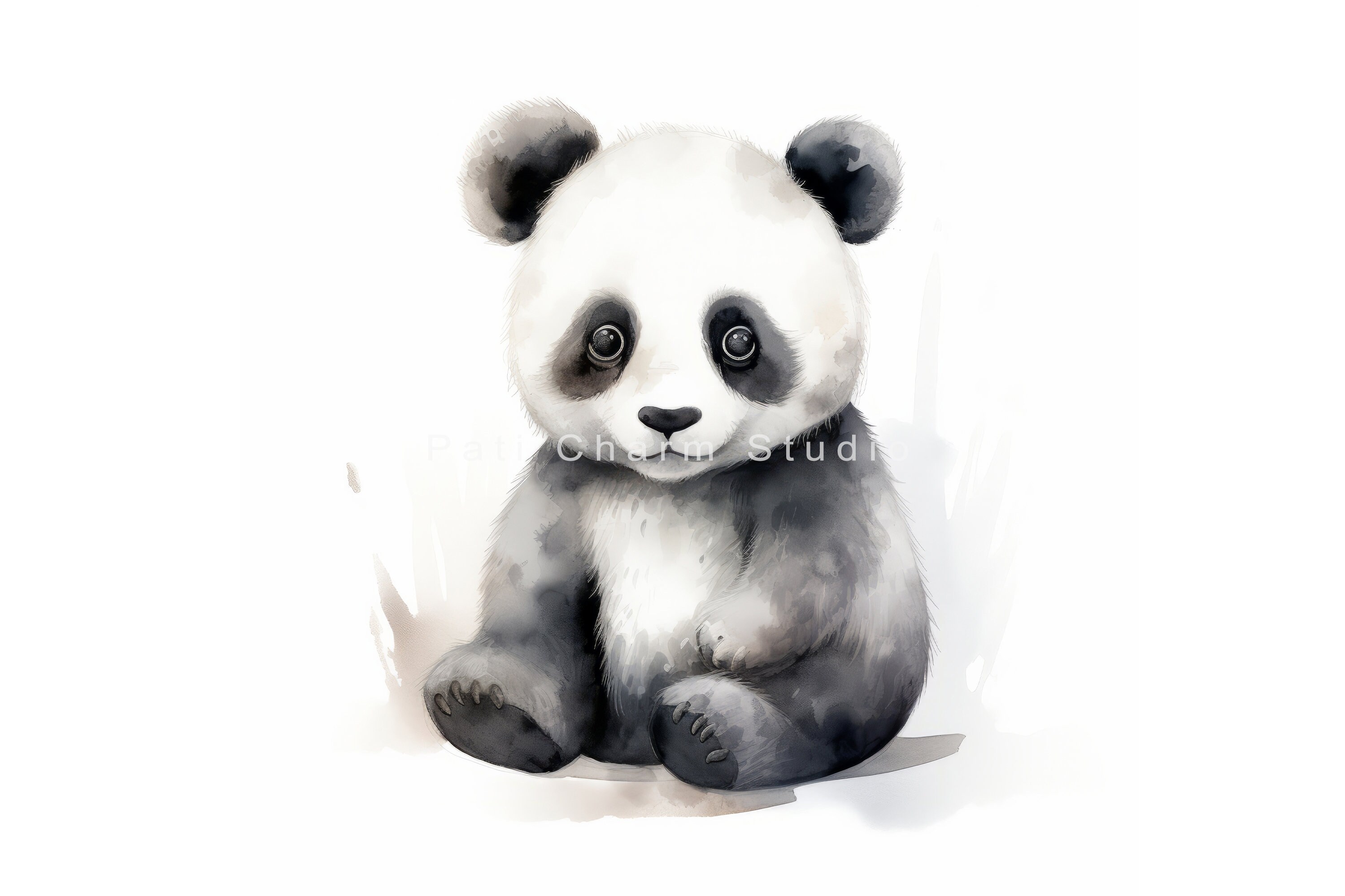 Watercolor Panda Clipart Bundle, Baby Animal Clipart, Baby Shower Decor ...