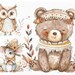 Winter Teddy Bear Clipart, High Quality Jpgs, Watercolor Clipart ...