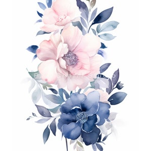 Watercolor Flower Clipart Bundle, Digital Download, Wedding Clipart ...