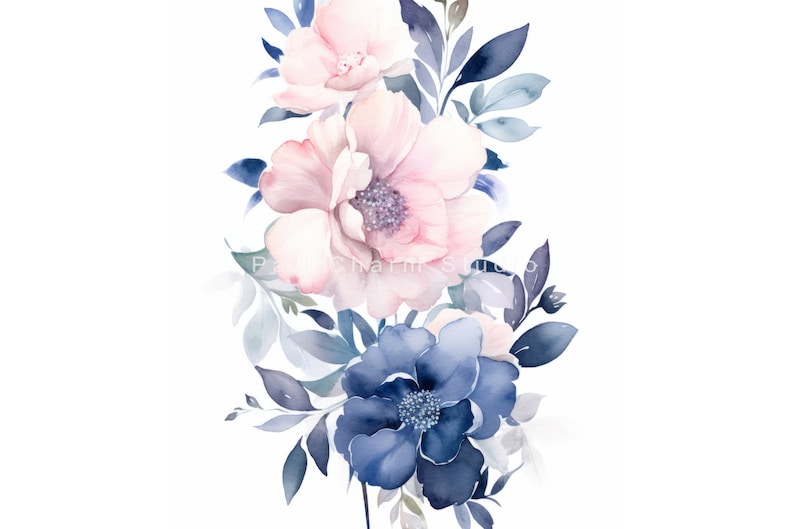 Watercolor Flower Clipart Bundle, Digital Download, Wedding Clipart ...