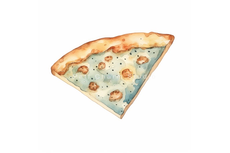 Watercolor Pizza Clipart Bundle, Jpgs, Bakery Clipart, Pepperoni Pizza ...