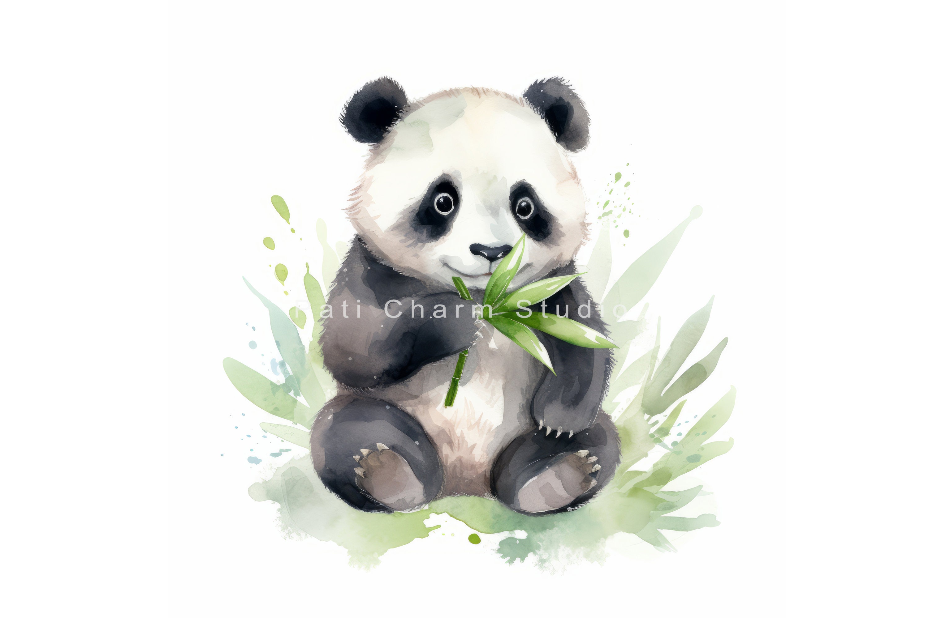 Watercolor Panda Clipart Bundle, Baby Animal Clipart, Baby Shower Decor ...
