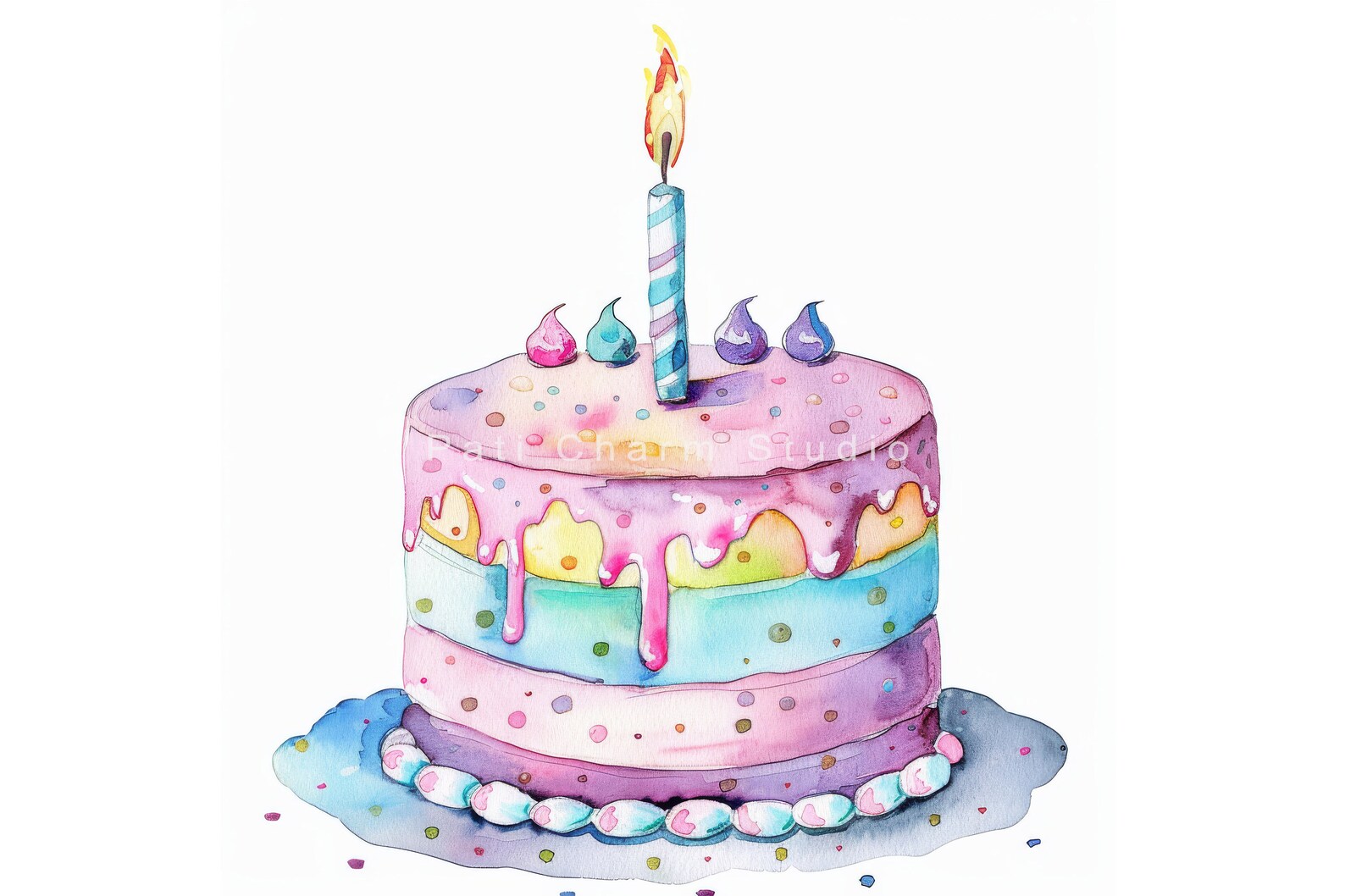 Birthday Cake Clipart Bundle, Party Clipart, Journaling, Commercial Use ...