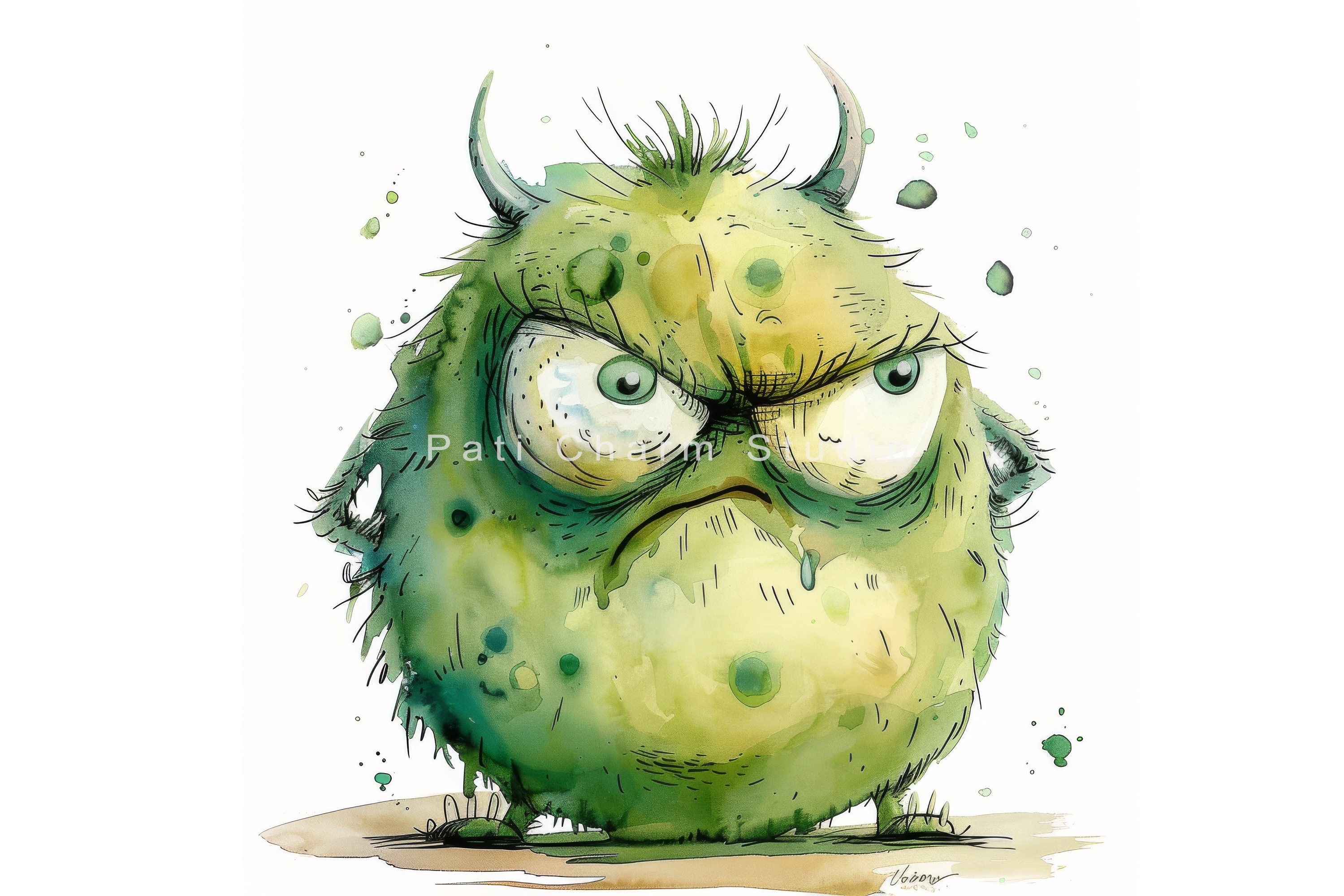 Baby Monster Clipart Bundle, Watercolor Bundle for Kids, Birthday ...