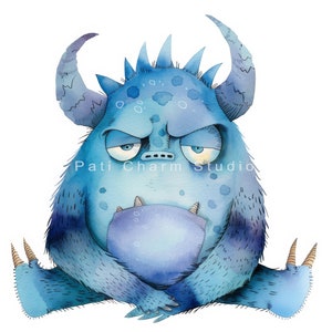 Baby Monster Clipart Bundle, Watercolor Bundle for Kids, Birthday ...