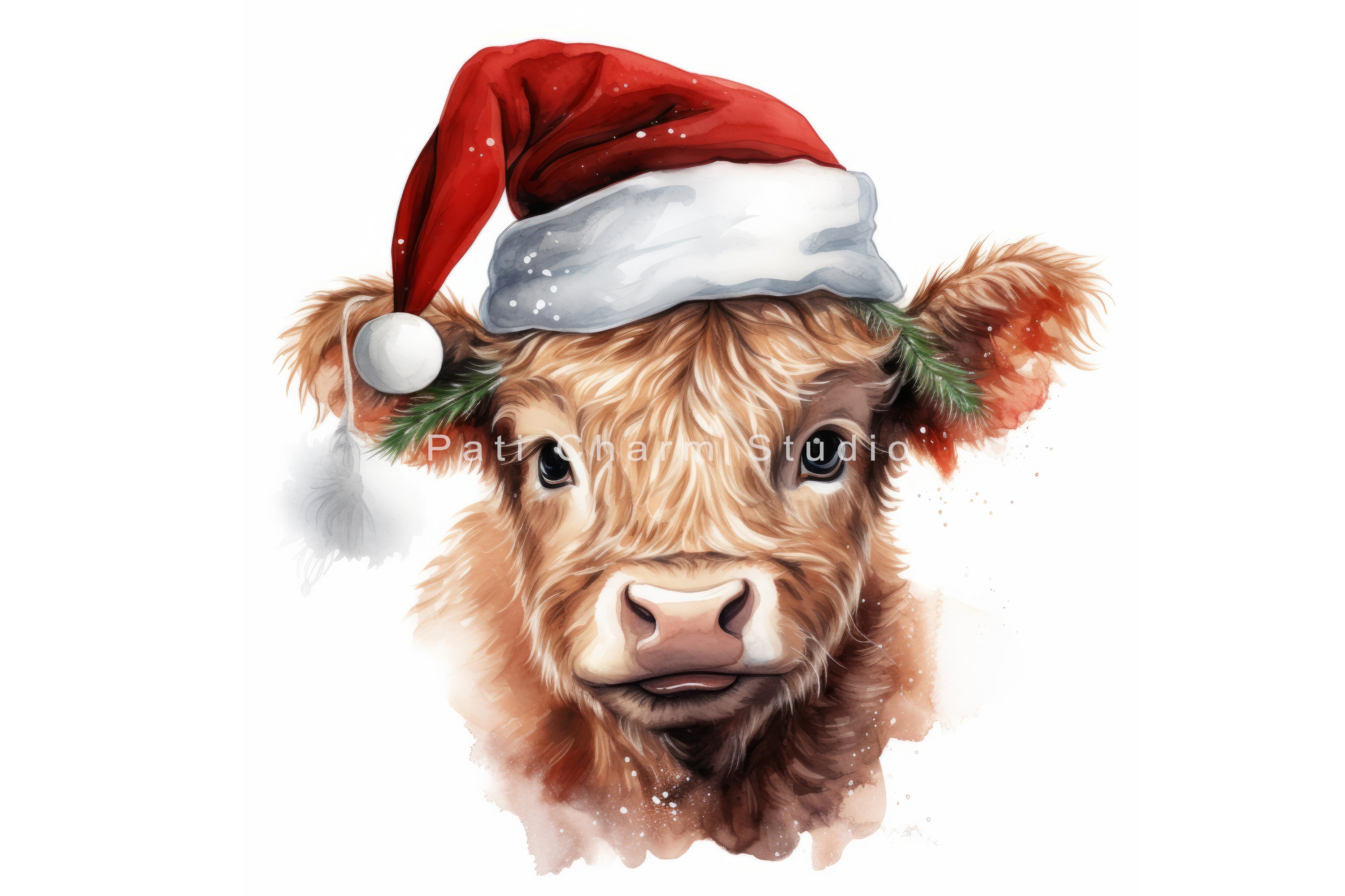 Watercolor Highland Cow Clipart Bundle Christmas Clipart - Etsy