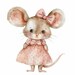 Cute Mouse in Pink Dress Clipart Bundle, Mouse Clipart, Nursery Baby ...