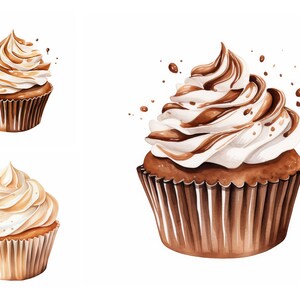 Chocolate Cupcake Clipart Bundle, High Quality Jpgs, Sweets Clipart ...