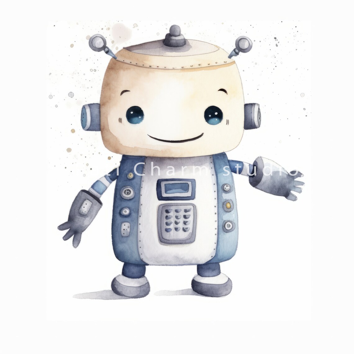 Vintage Robots Clipart Nursery Wall Art High Resolution - Etsy