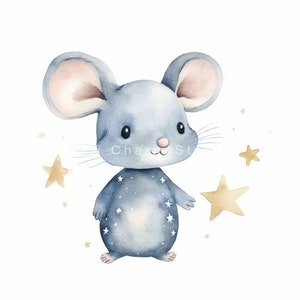 Magic Mouse Clipart Bundle, Fairy Mouse Clipart, Watercolor Mouse Clip ...