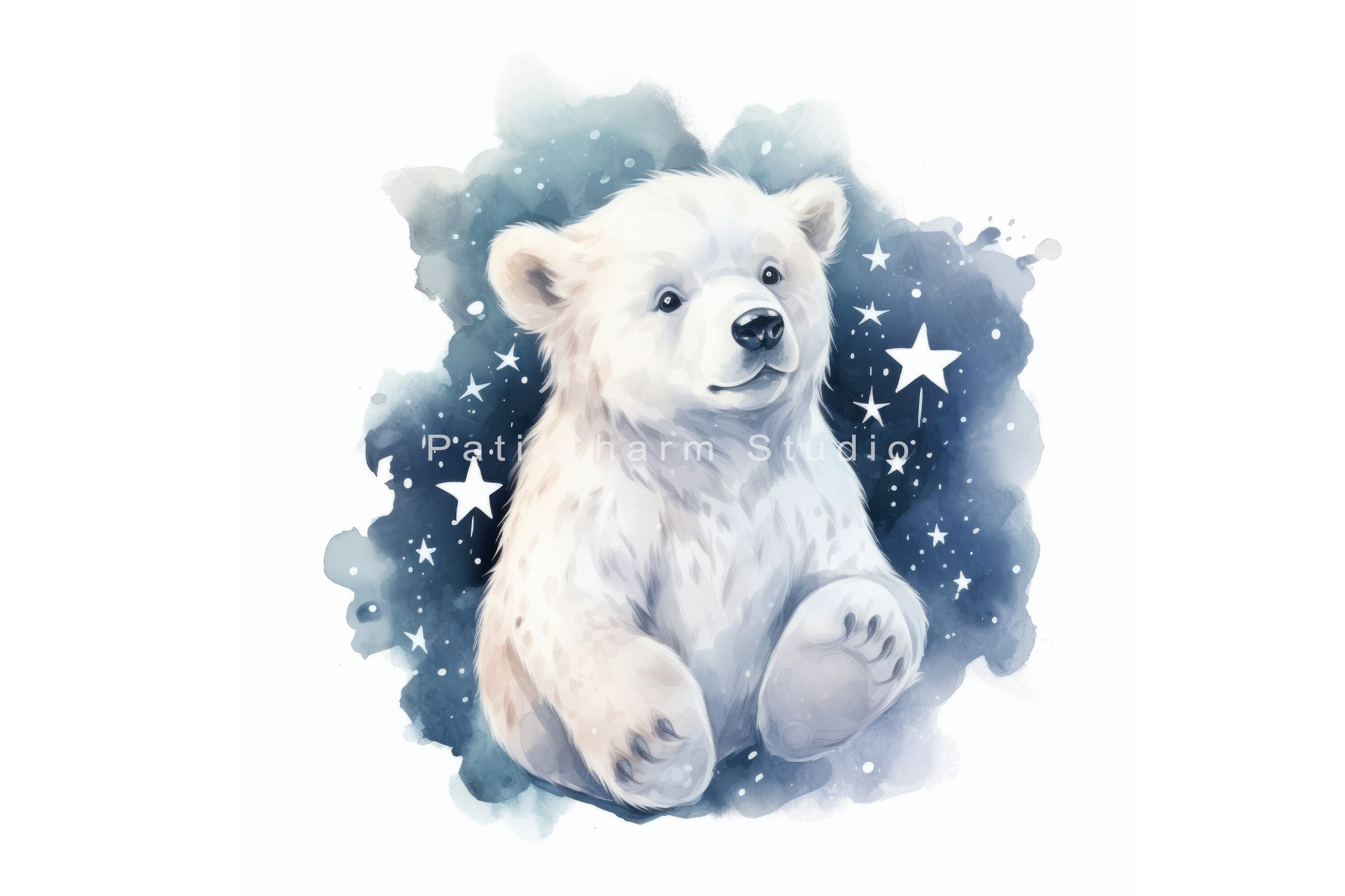 Watercolor Polar Bear Clipart Bundle, High Quality Pngs, Cute White ...