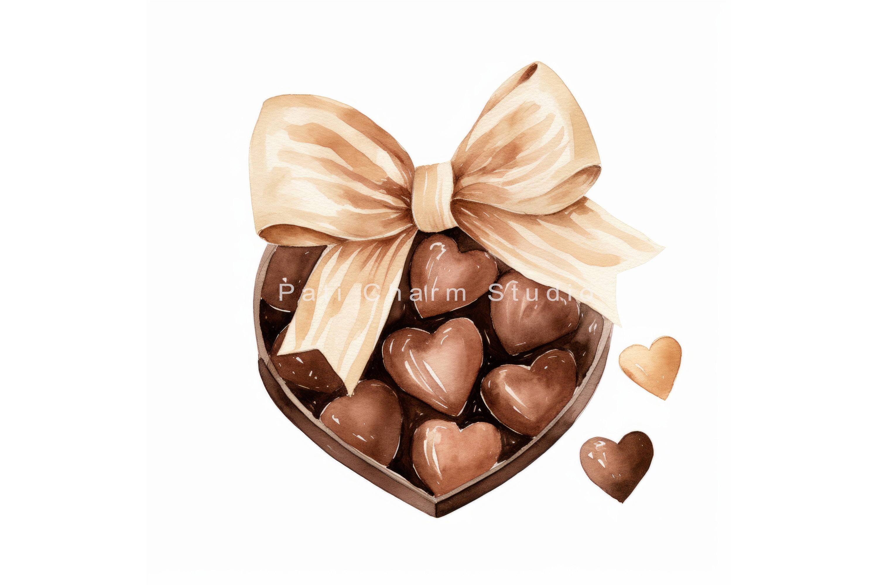 Watercolor Chocolate Clipart Bundle, Box of Chocolate Clip Art, Sweet ...