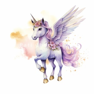 Unicorn Clipart for Baby Shower Invitation, 9 High Quality Jpgs ...