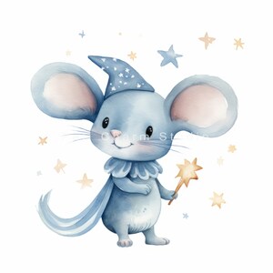 Magic Mouse Clipart Bundle, Fairy Mouse Clipart, Watercolor Mouse Clip ...