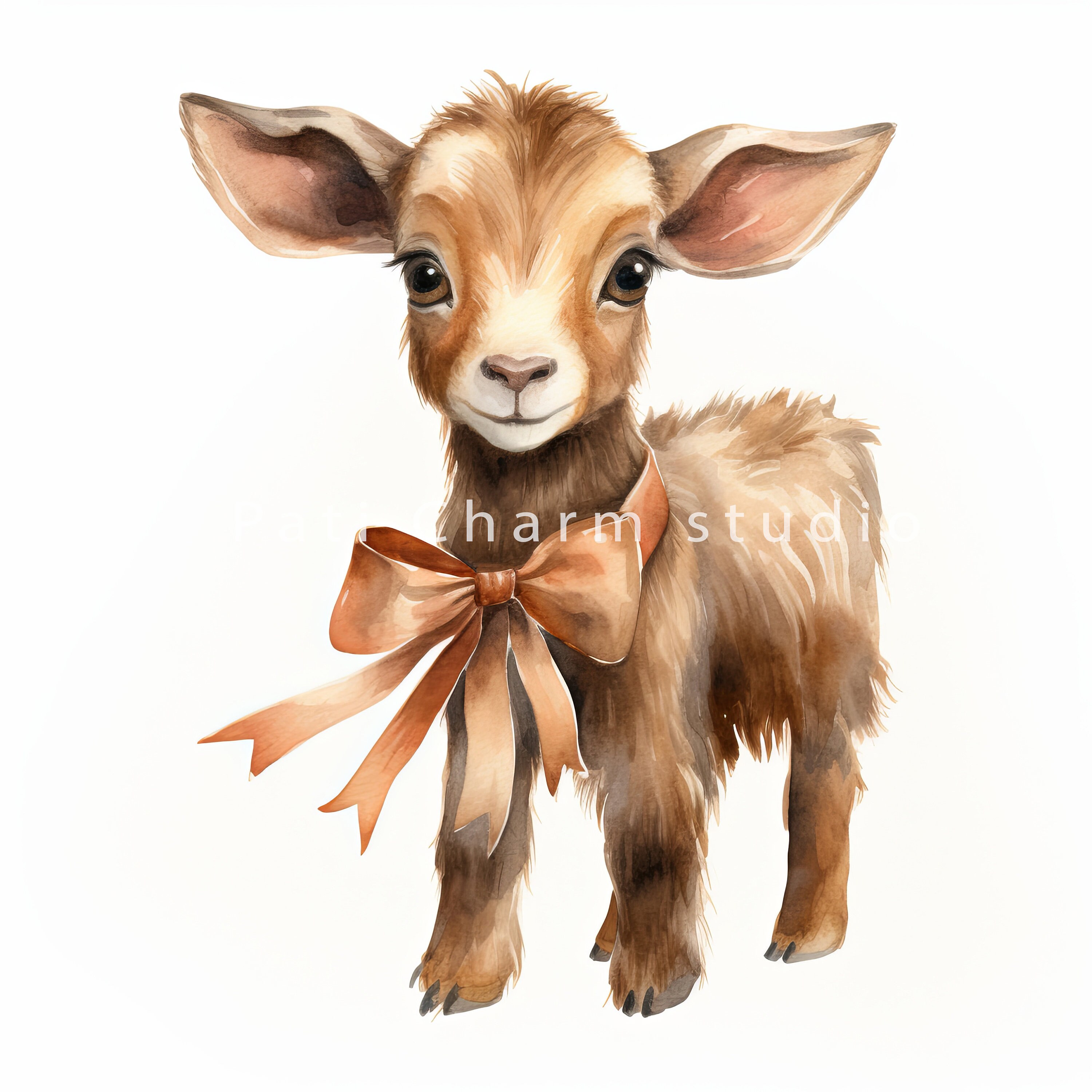 Watercolor Goat Clipart Bundle 9 High Quality Jpgs, Watercolor Farm ...