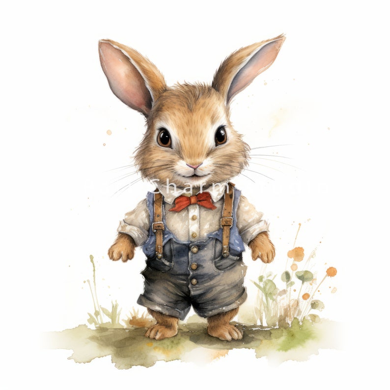 Beatrix Potter Inspired Rabbits Clipart Bundle 9 High Quality Jpgs ...