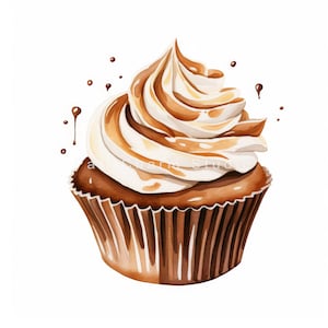 Chocolate Cupcake Clipart Bundle, High Quality Jpgs, Sweets Clipart ...