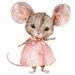 Cute Mouse in Pink Dress Clipart Bundle, Mouse Clipart, Nursery Baby ...
