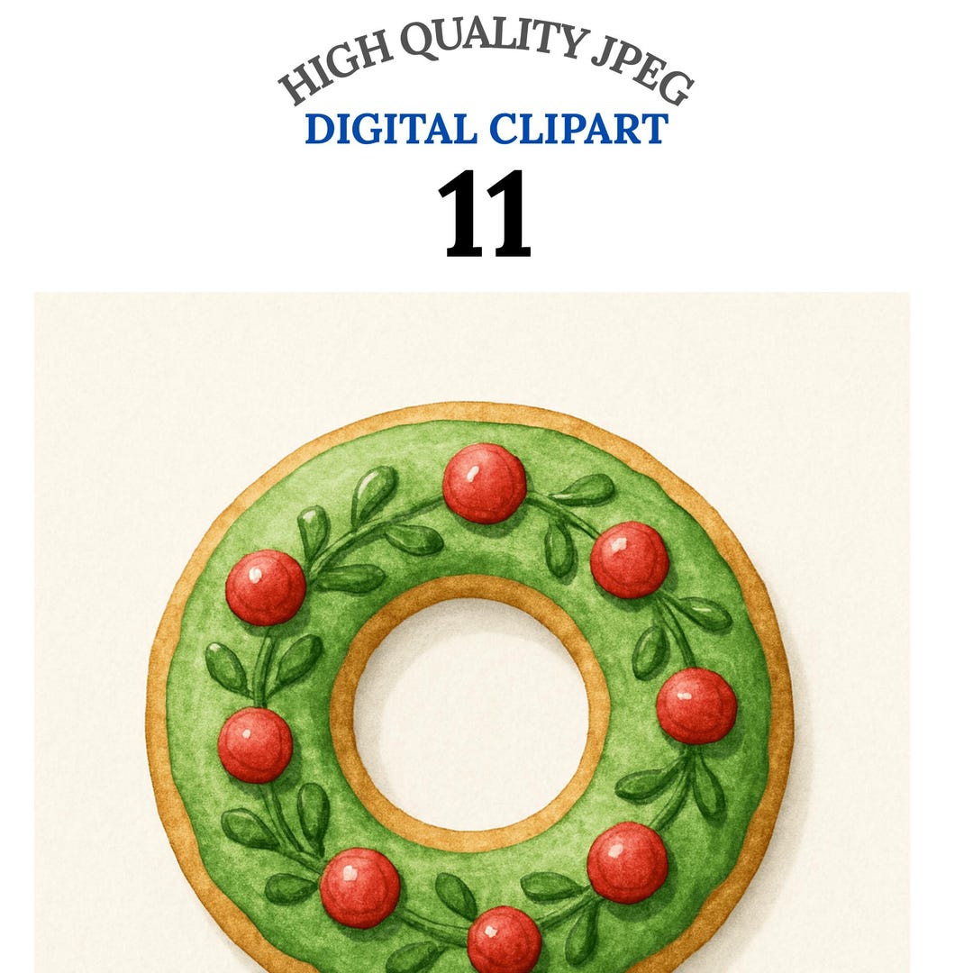 Christmas Cookies Clipart Set, Gingerbread Cookies, Candy Cane, Santa ...