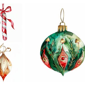 Watercolor Christmas Clipart Bundle, High Quality JPG, Christmas Bell ...