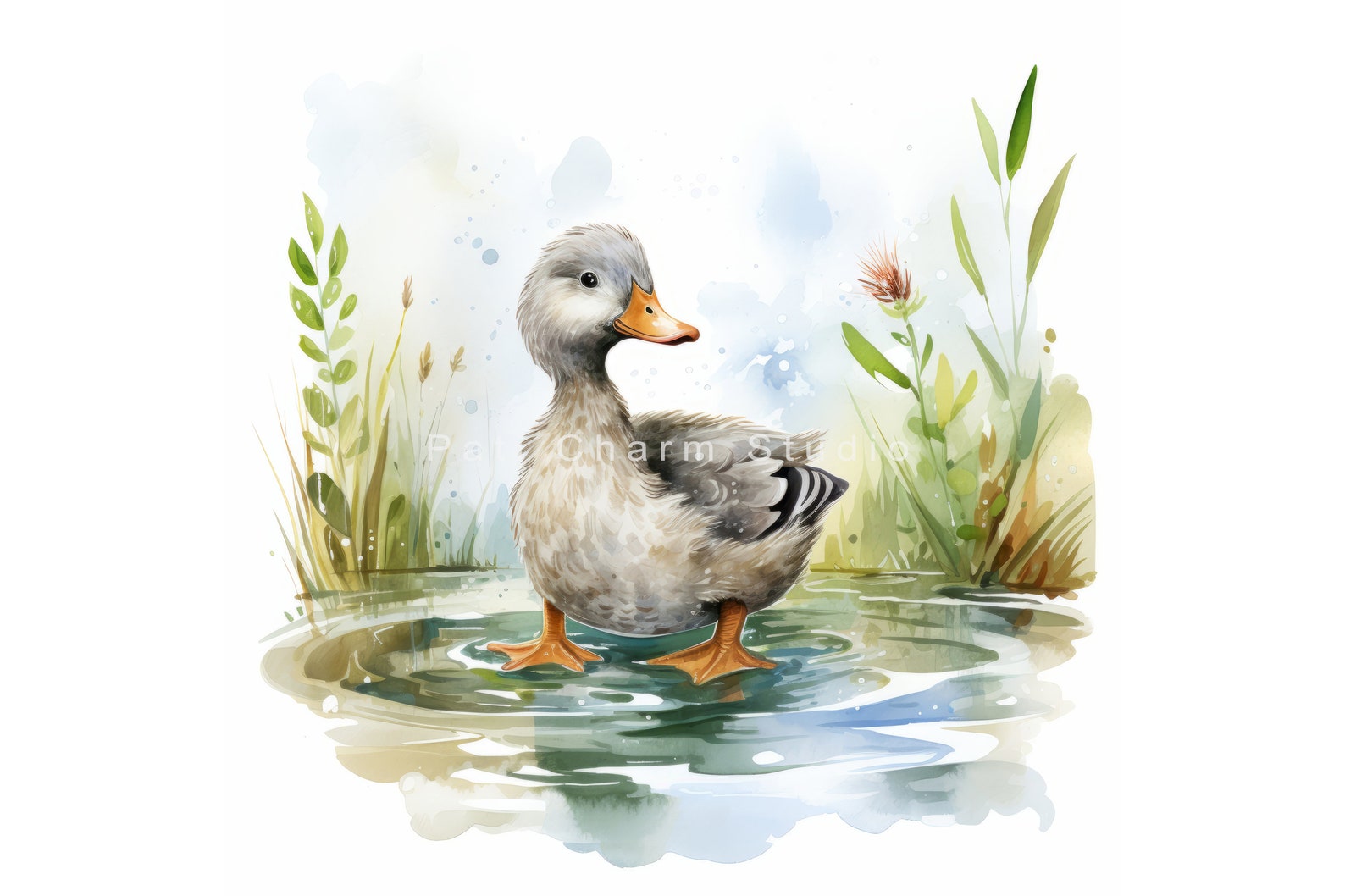 Watercolor Duck Clipart Set, High Quality Jpgs, Digital Designs, Card ...