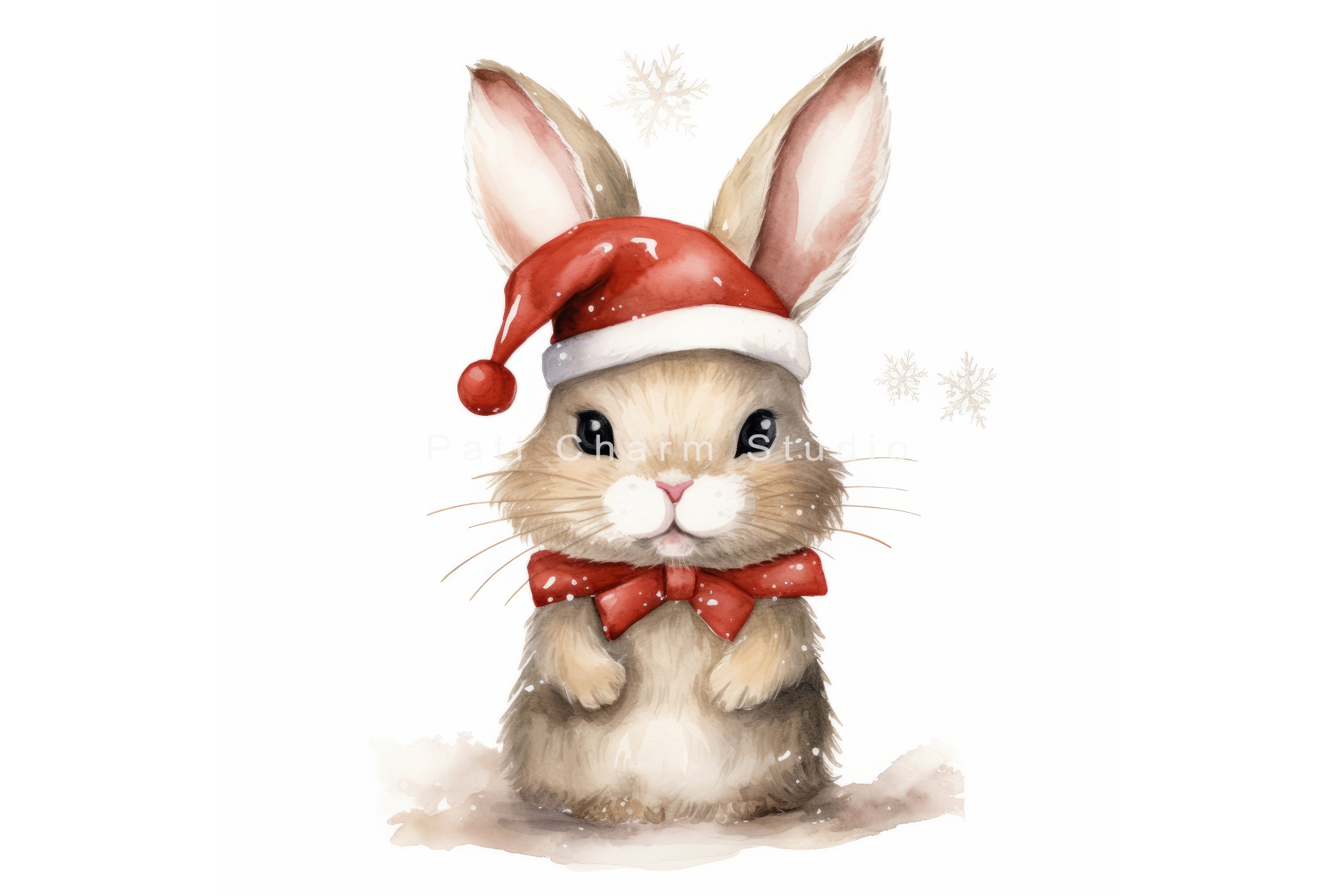 Watercolor Santa Rabbit Clipart PNG, High Quality, Christmas Bunny ...