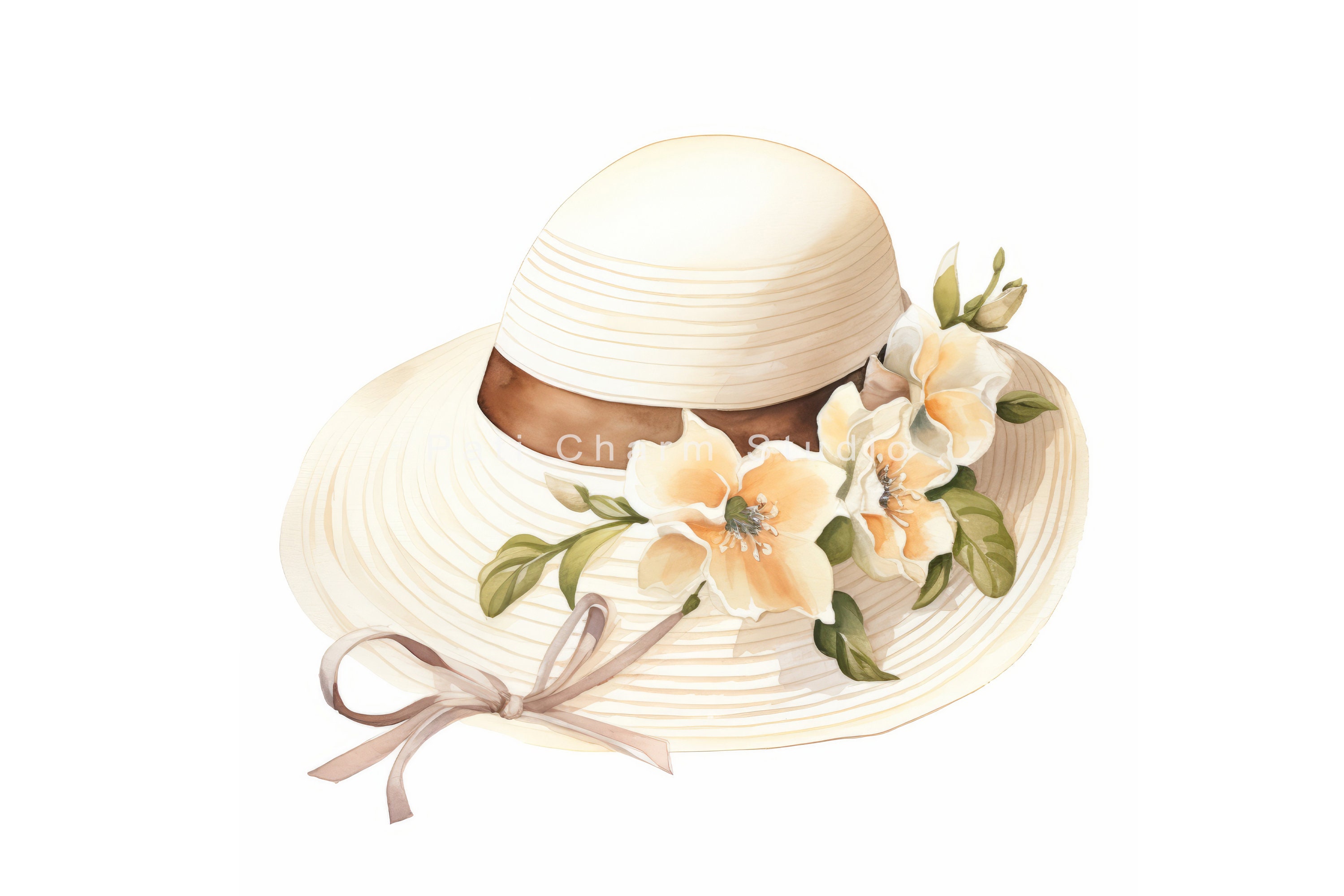 Summer Hat Clipart Bundle, 9 High Quality Jpgs, Commercial Use, Digital ...