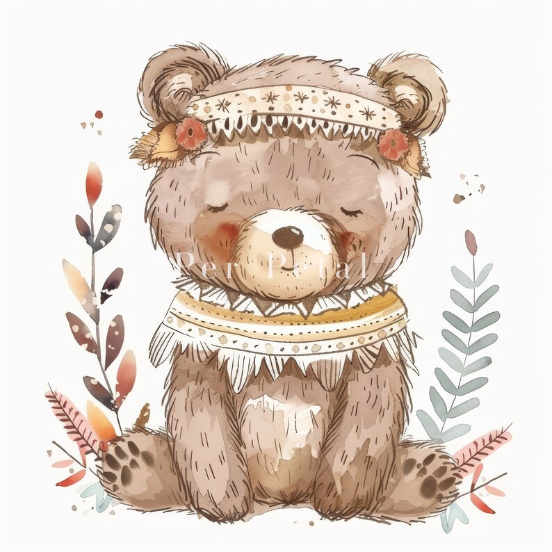 Nursery Boho Animal Clipart Bundle, Boho Woodland, Nursery Baby Animal ...