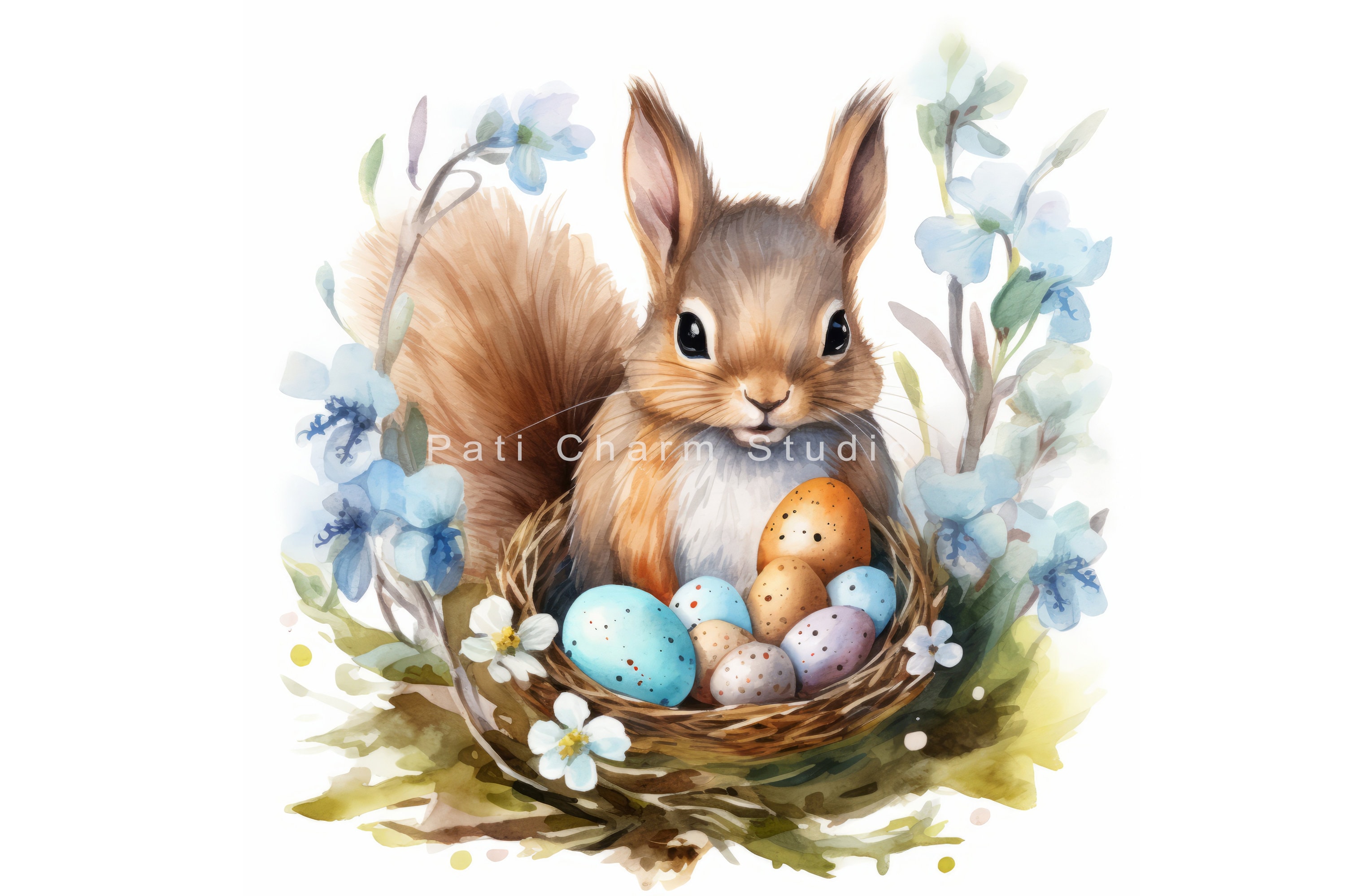 Easter Squirrel Clipart Bundle, High Quality Jpgs, Digital Download ...