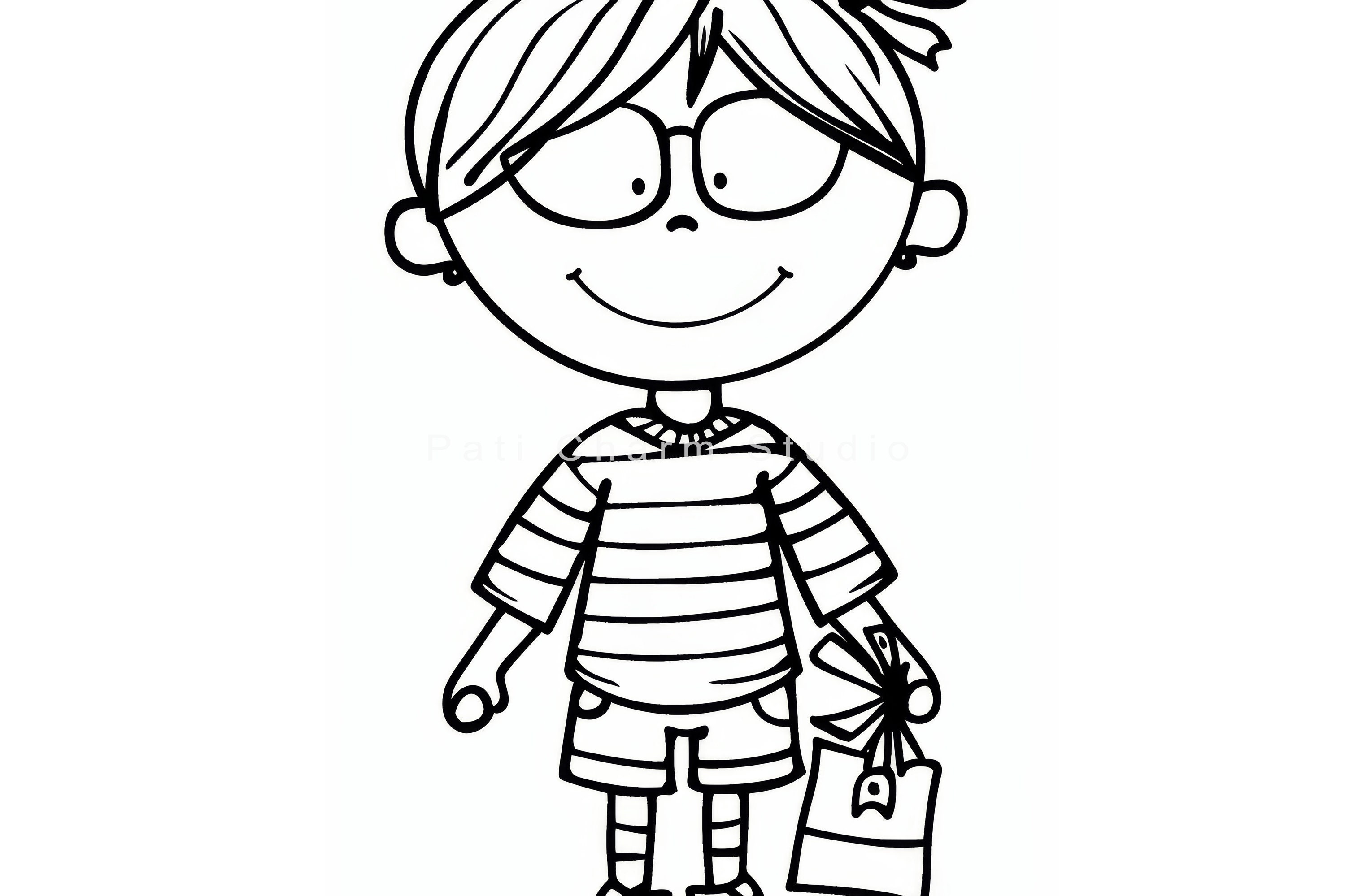 Cute Kids Coloring Page for Kids, Instant Download, Coloring Book ...