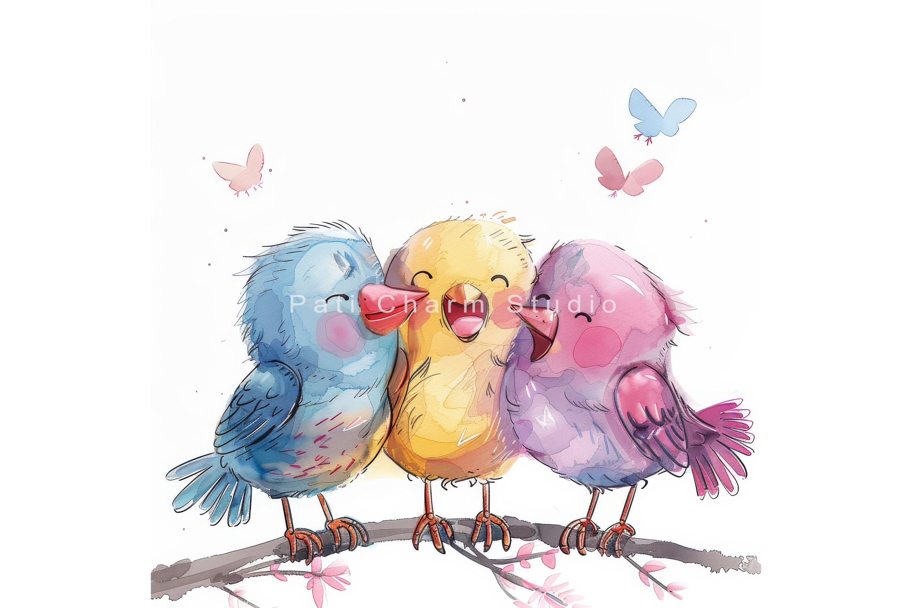 Cute Little Bird Clipart Bundle, High Quality Jpgs, Junk Journal ...