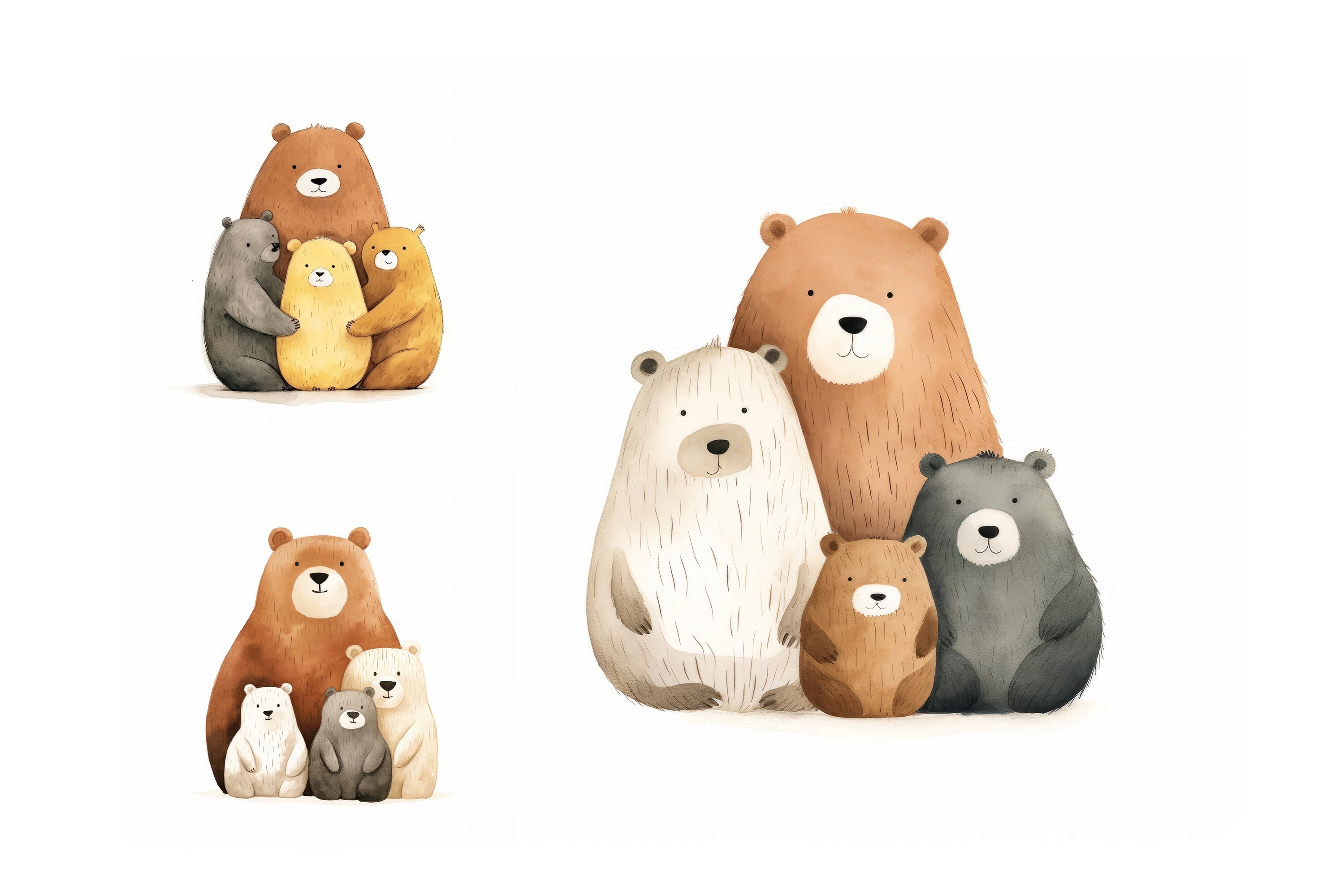 Bear Family Clipart Bundle, Junk Journal, High Quality, Commercial Use ...