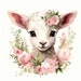 Easter Baby Lamb Clipart Bundle, High Quality JPG, Floral Lamb Clipart ...