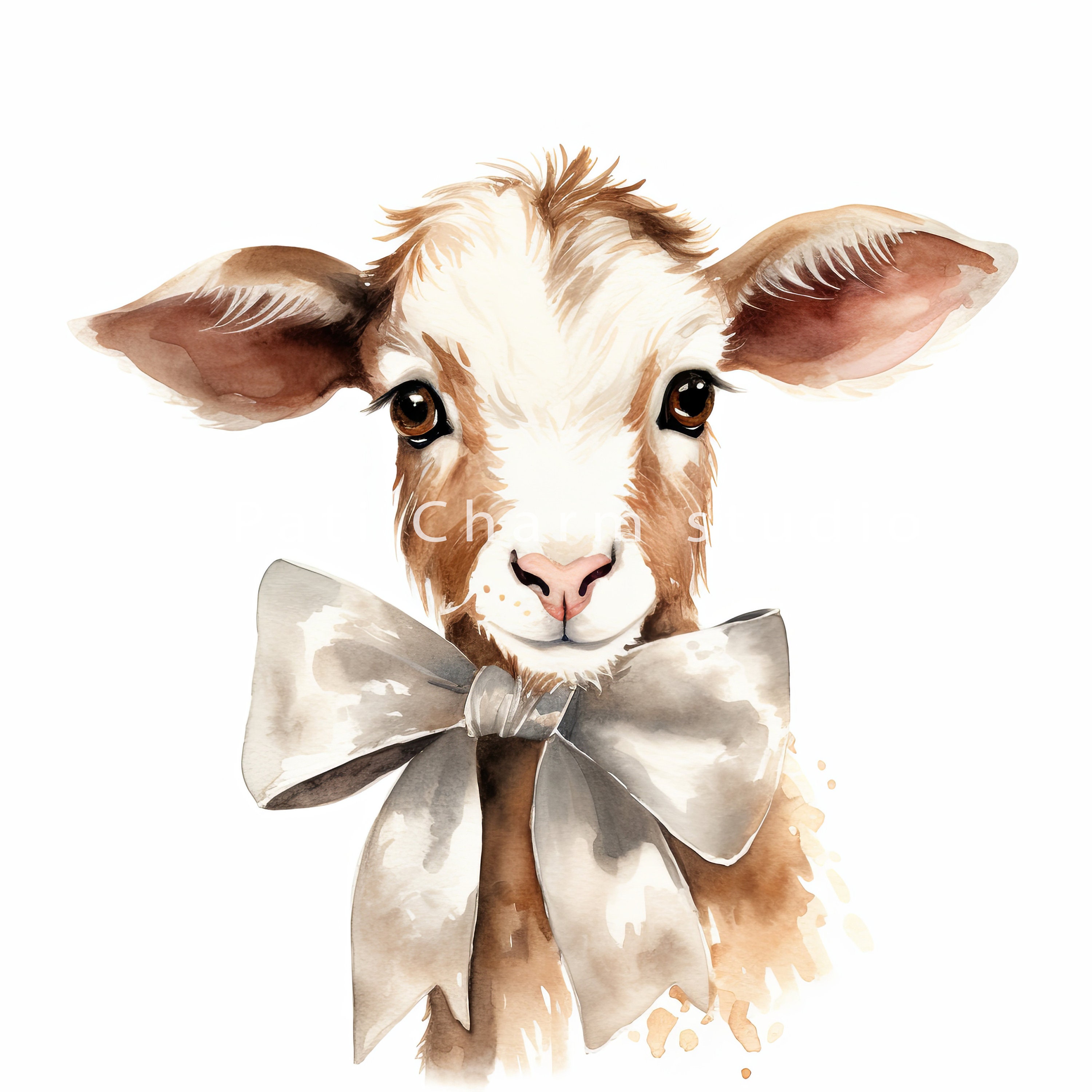 Watercolor Goat Clipart Bundle 9 High Quality Jpgs, Watercolor Farm ...