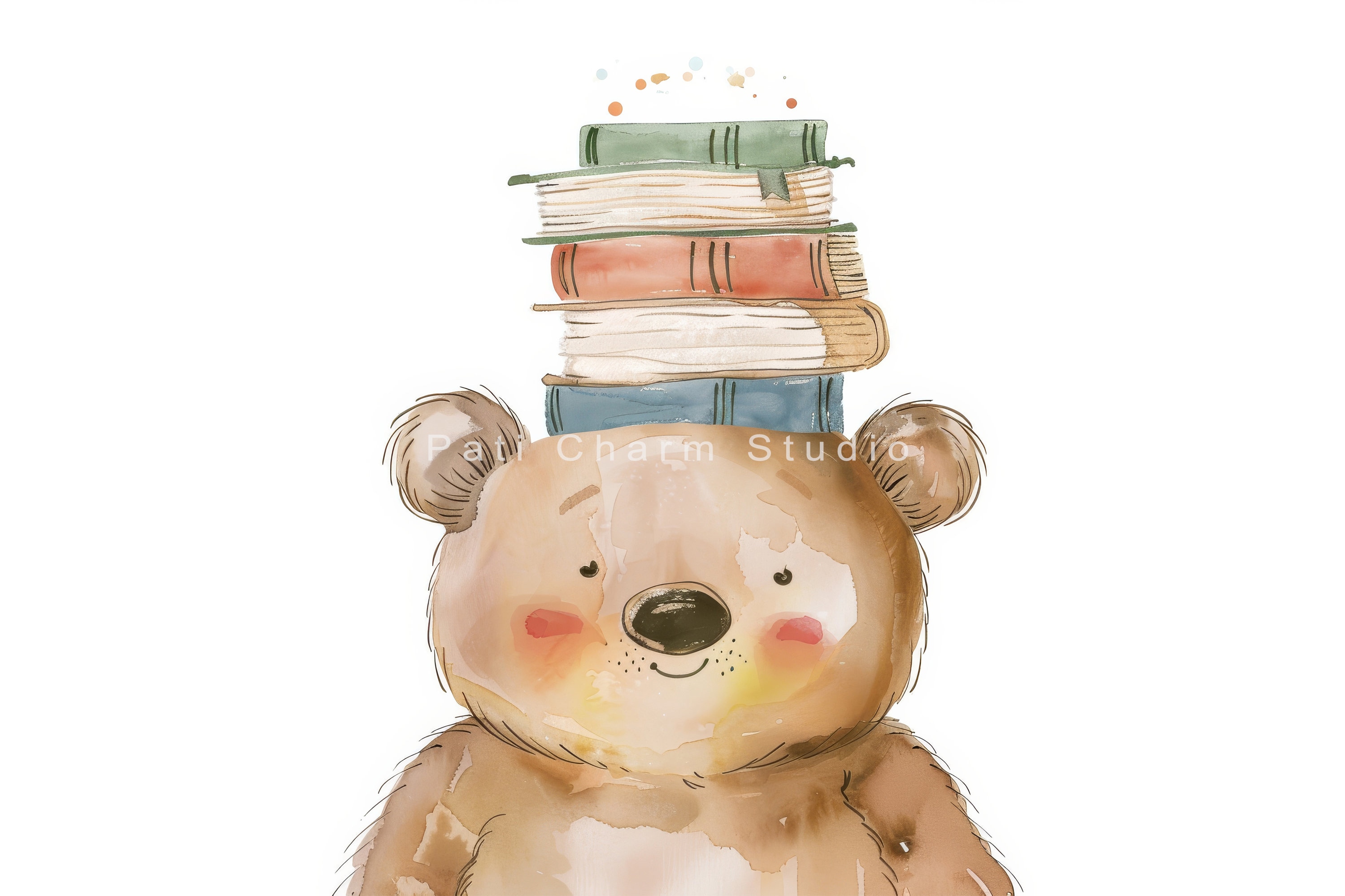 Bear With Book Clipart Bundle, High Quality Jpgs, Digital Download ...