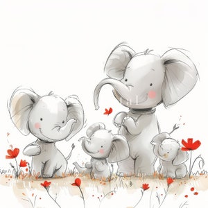 Cute Baby Elephant Clipart Bundle, High Quality Jpgs, Baby Clipart ...