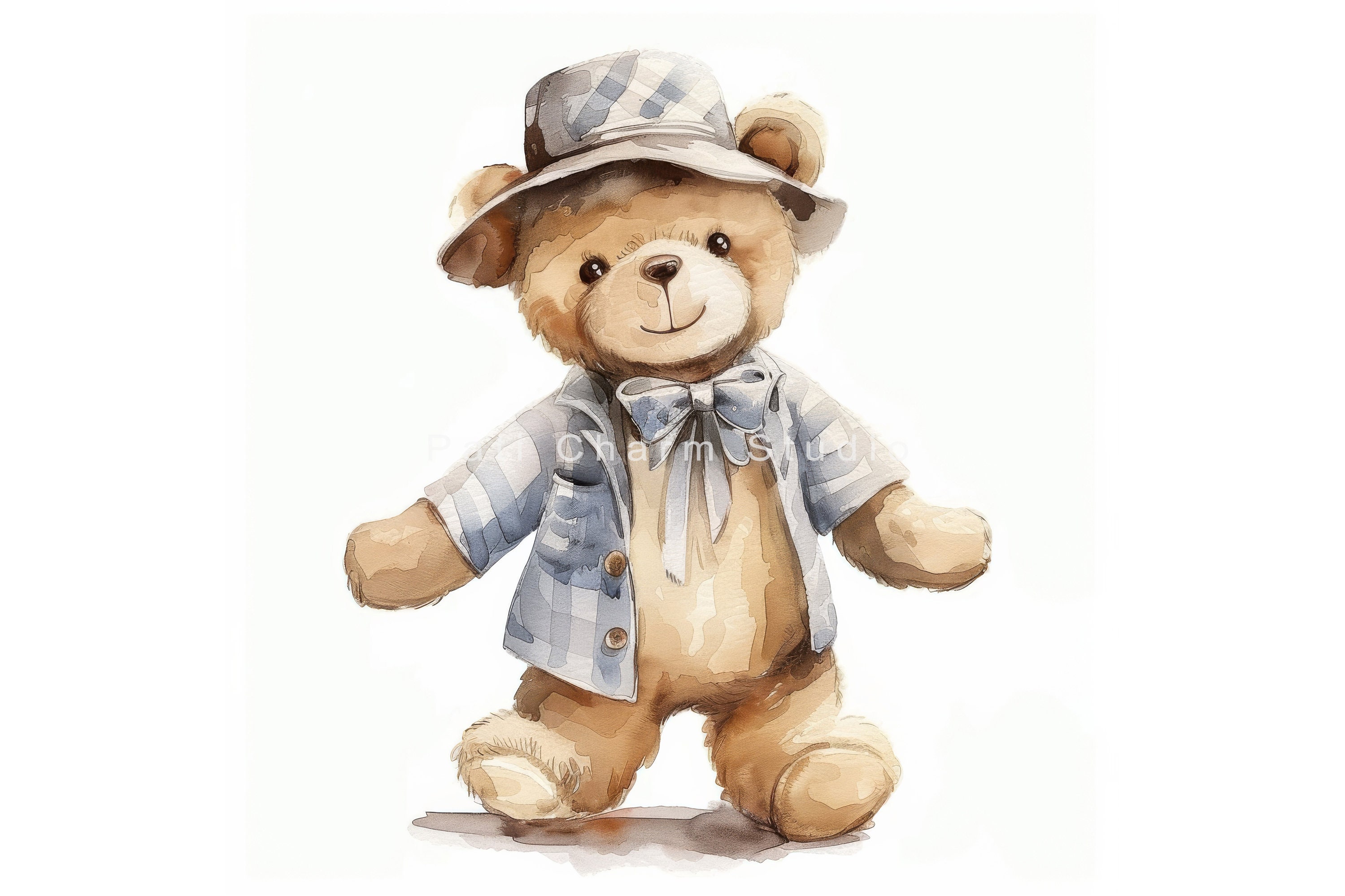 Vintage Old Bear Clipart Bundle, High Quality Jpgs, Watercolor Nursery ...