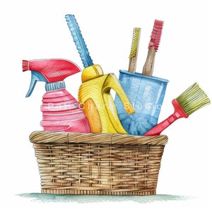 Cleaning Clipart Bundle, 9 High Quality, Journaling, Scrapbook Clipart ...