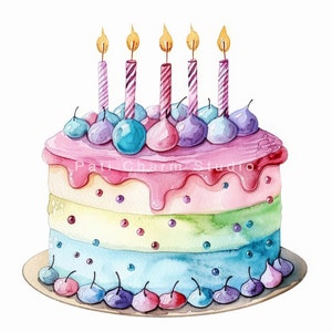 Birthday Cake Clipart Bundle, Party Clipart, Journaling, Commercial Use ...