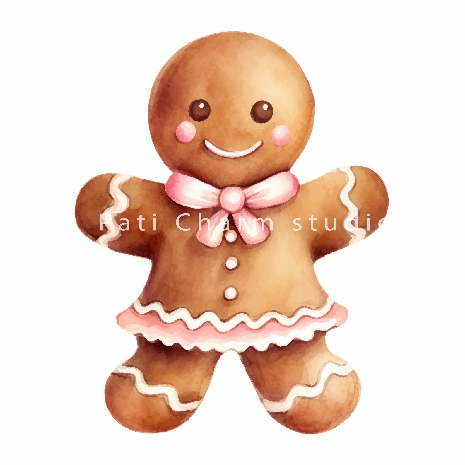 Christmas Gingerbread Clipart, High Quality Jpgs, Cute Winter Clipart ...
